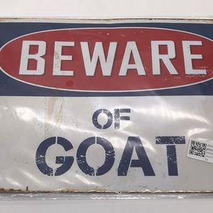 GDDYG | Other | Beware Of Goat Vintage Lookingdistressed Aluminum ...
